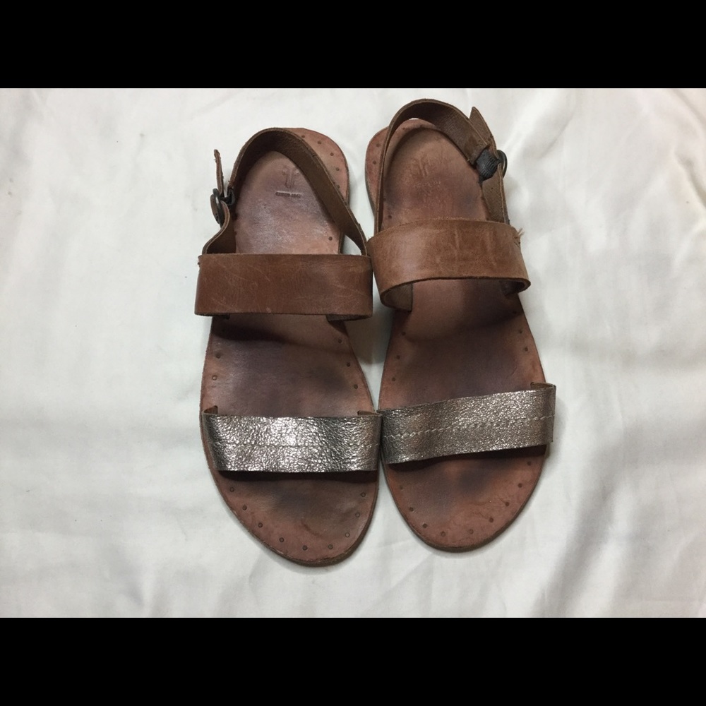 Frye Ally Leather & Metallic Sandals - 8.5 - Gem
